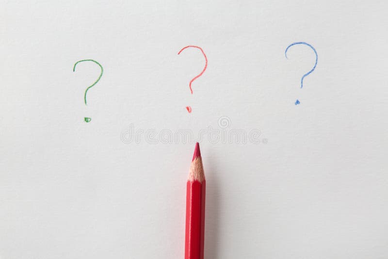 The Question Mark and Pencil Stock Photo - Image of office, document ...