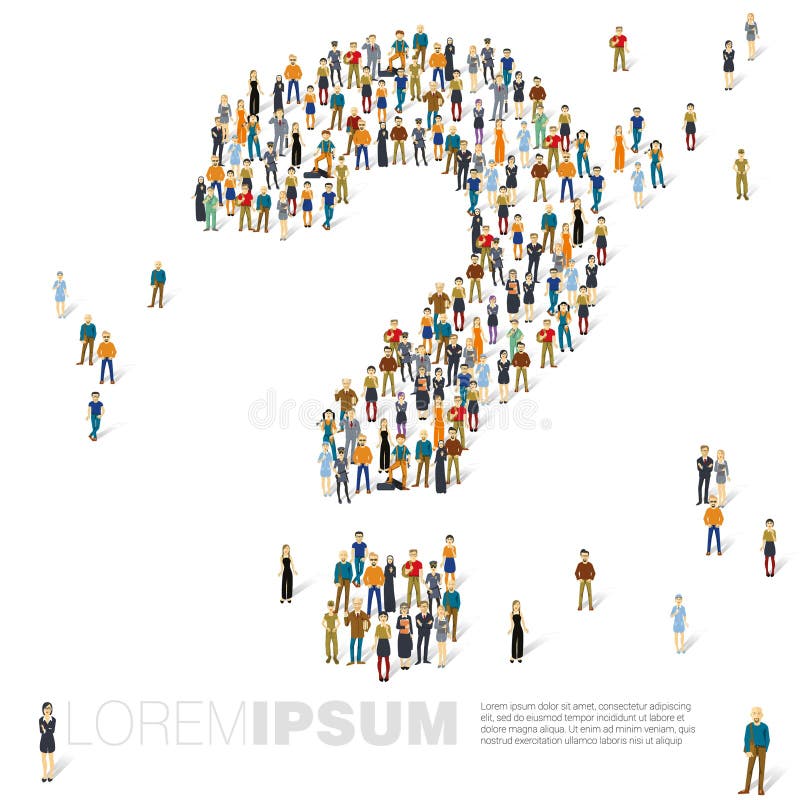 Question Mark of People Crowd. Vector Template. Stock Vector ...