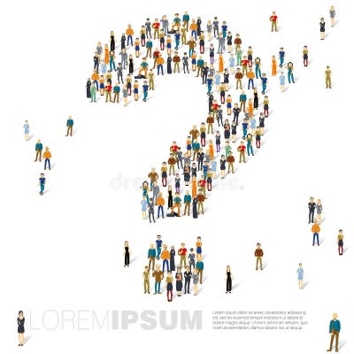 Question Mark of People Crowd. Vector Template. Stock Vector ...