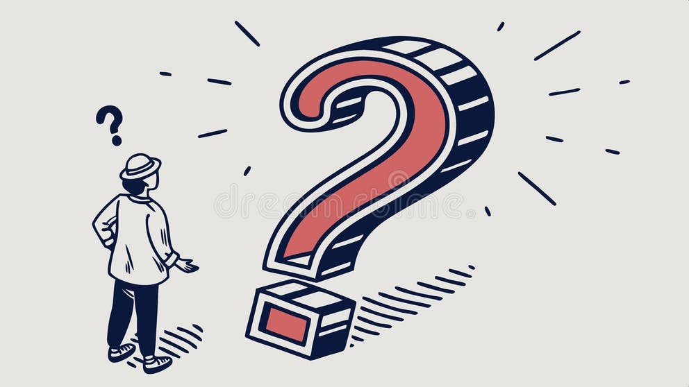 Question Mark and Person, Problem Solving and Curiosity Vector Design ...