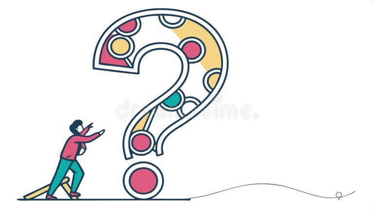 Question Mark with Person, Inquiry and Problem Solving Vector Design ...
