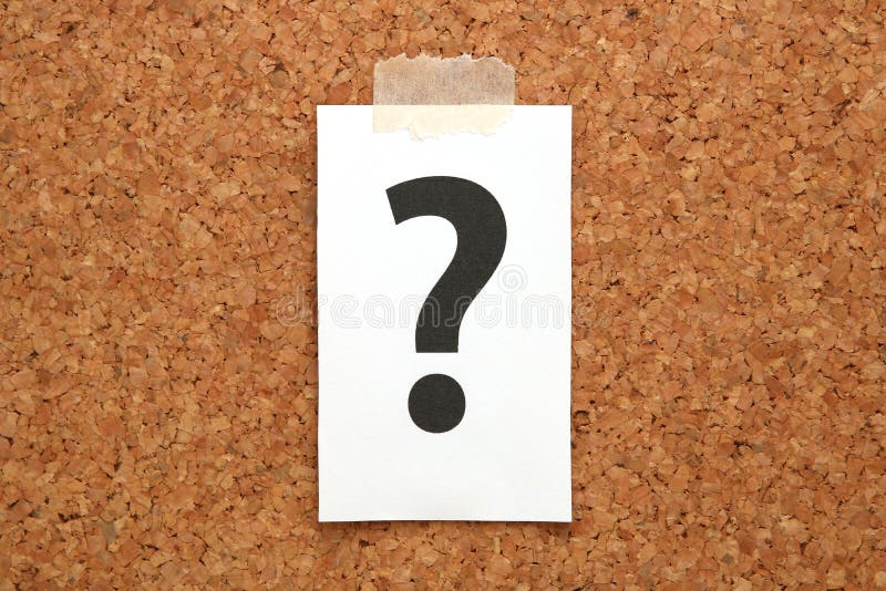 Question Mark on a Piece of Paper on a Cork Board. Stock Photo - Image ...