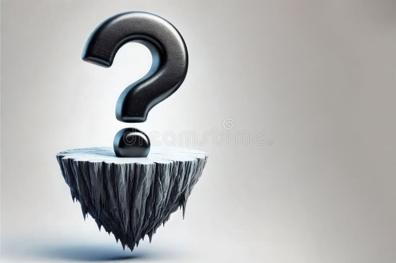 A Question Mark on a Piece of Rock. Space for Text. Stock Image - Image ...