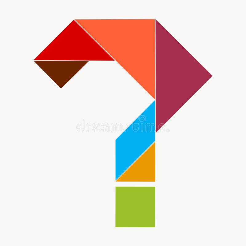 Tangram Puzzle Square Set. Vector Triangle Geometric Tangram Template ...