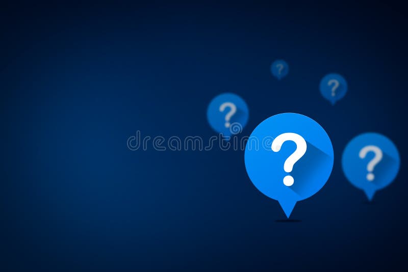 Question Mark Pin Tag Concept on Blue Background Stock Illustration ...