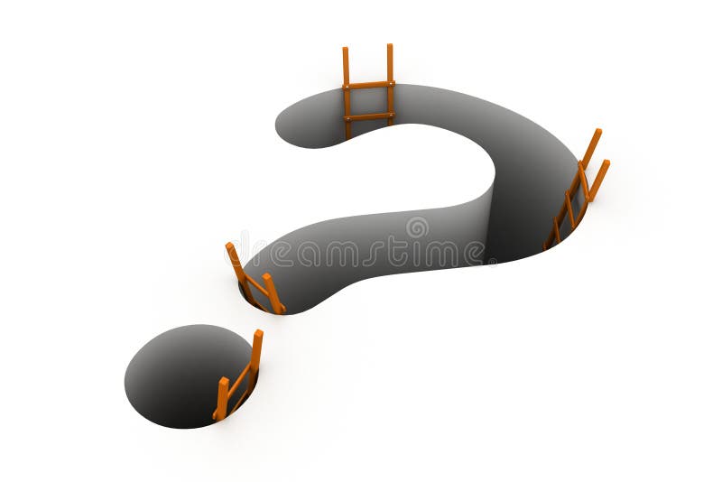 Question Mark Pit and a Ladder Stock Illustration - Illustration of ...