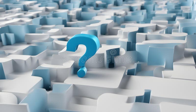 Question Mark on the Plane 3d Wall in Blue with Space To Add Content ...