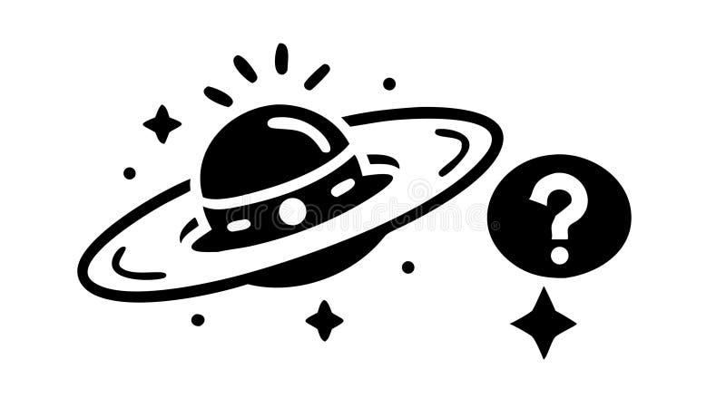 Question Mark Planet Icon, Space Mystery, Unknown Cosmos, Vector Design ...