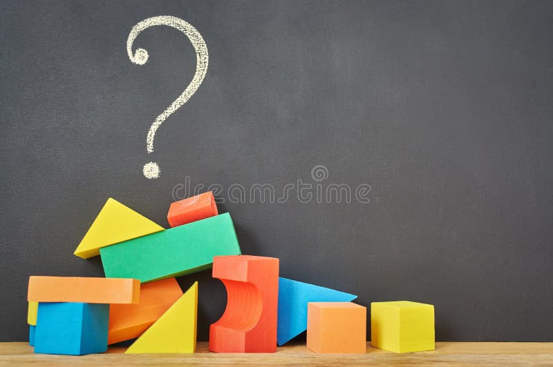 Question Mark and Plastic Building Blocks Stock Photo - Image of ...