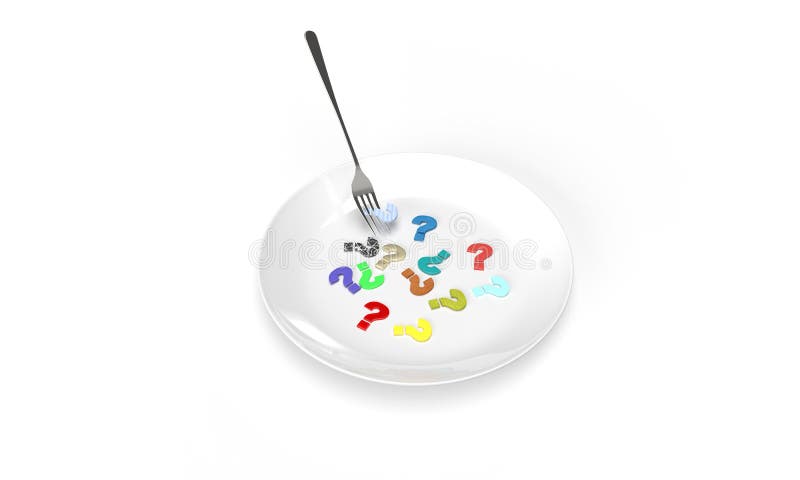 Question Mark on a Plate with Fork As a Background for a Restaurant ...