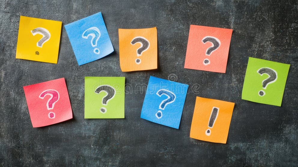 Question Mark Post it Sign on Blackboard Stock Illustration ...