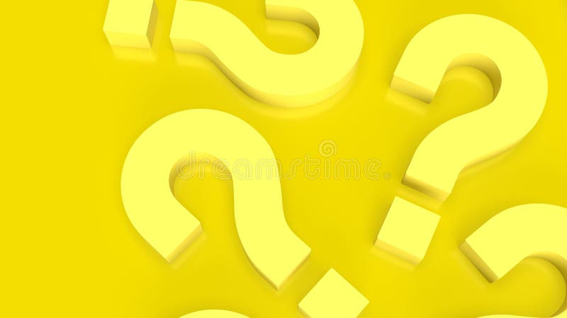 The Yellow Question Mark for Abstract Background 3d Rendering Stock ...