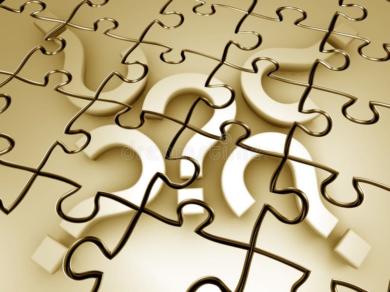 Question Mark Puzzle 3d Rendered Graphic Stock Illustration - Image ...