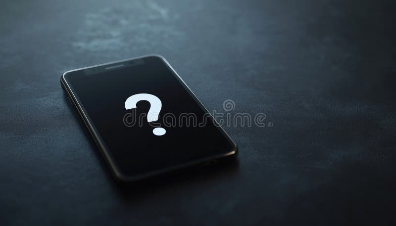 Question Mark and Question Button Displayed on a Mobile Screen Phone ...