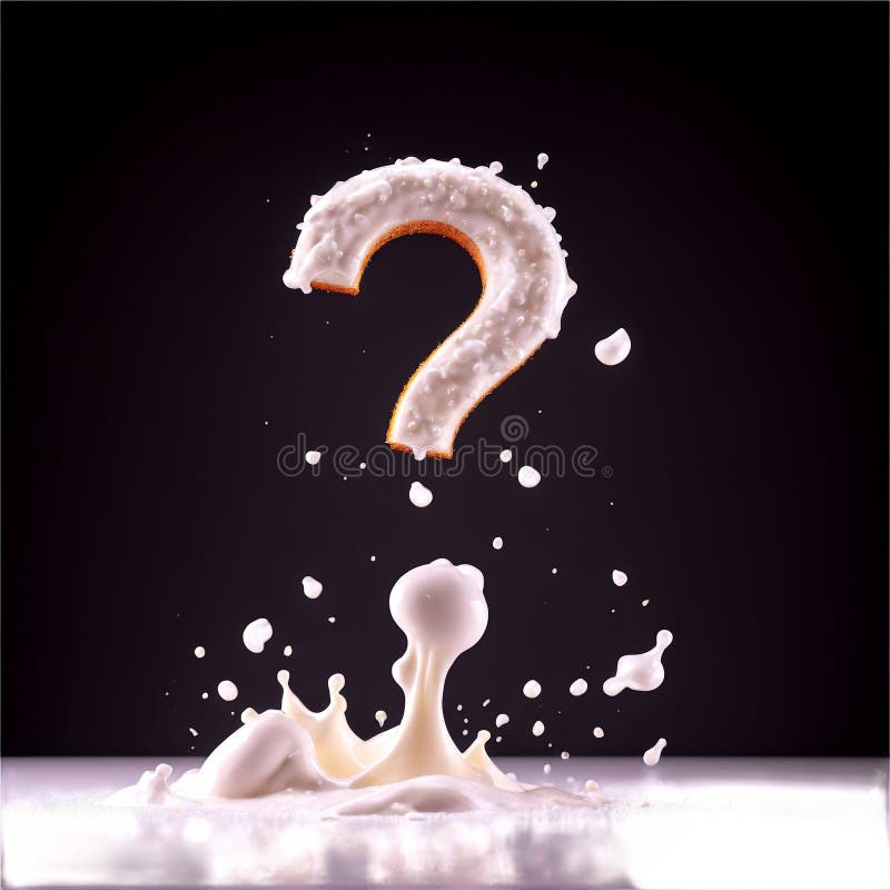 Question Mark a Question Mark Formed from Milk Splashes with Droplets ...
