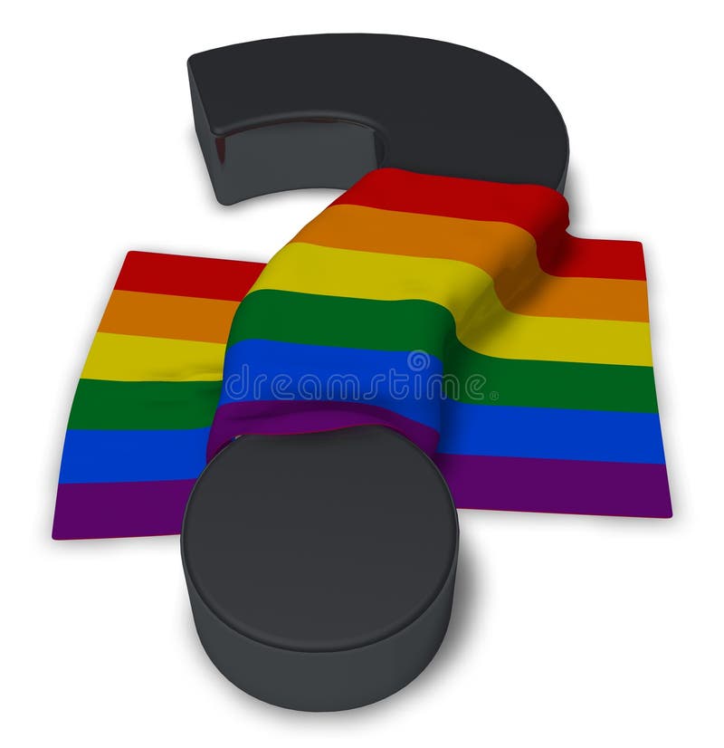 Question Mark and Rainbow Flag Stock Illustration - Illustration of ...