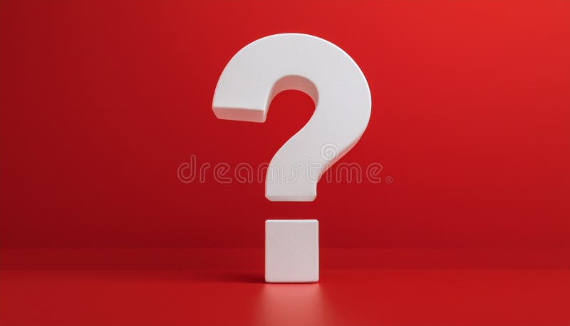 Question Mark on Red Background. 3D Rendering. FAQ and QA Stock Illustration - Illustration of ...