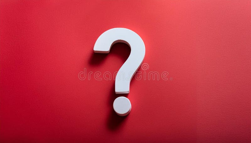 Question Mark on Red Background. Symbol of Doubt and Uncertainty. FAQ and QA. Problem Solution ...