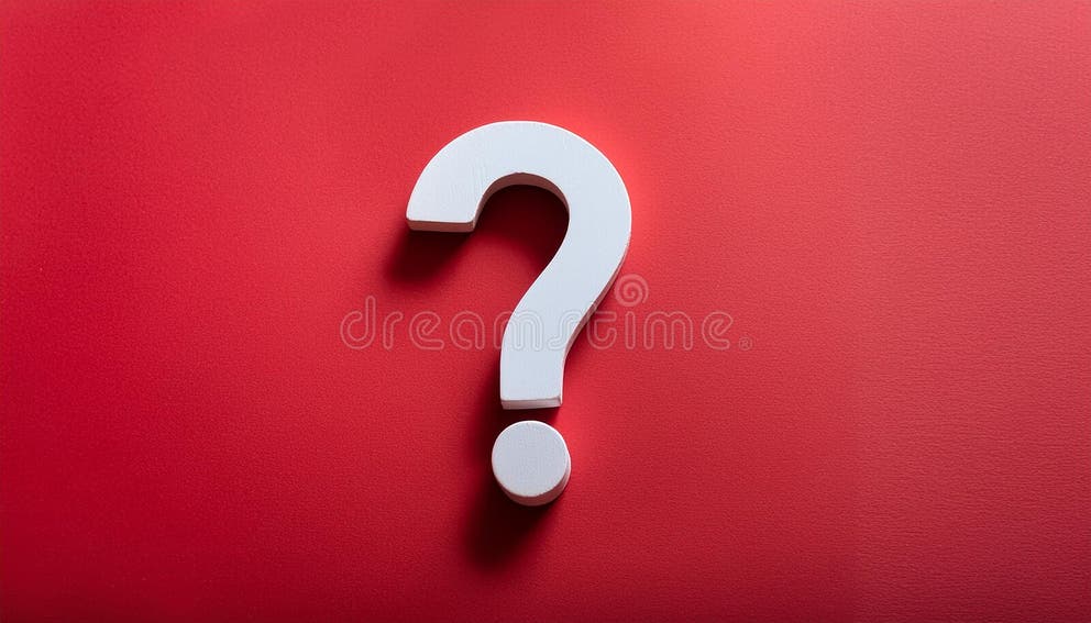 Question Mark on Red Background. Symbol of Doubt and Uncertainty. FAQ and QA. Problem Solution ...