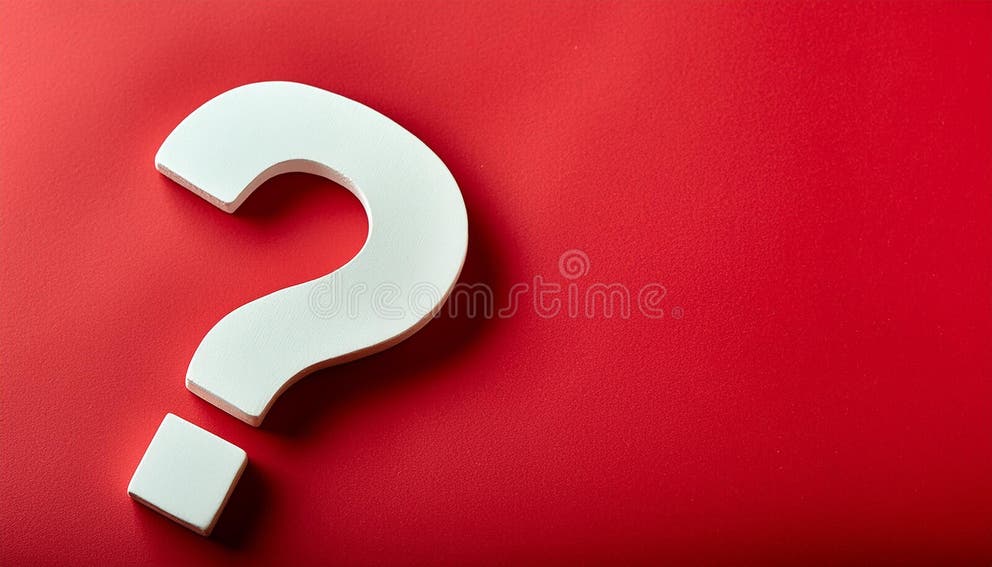 Question Mark on Red Background. Symbol of Doubt and Uncertainty. FAQ ...