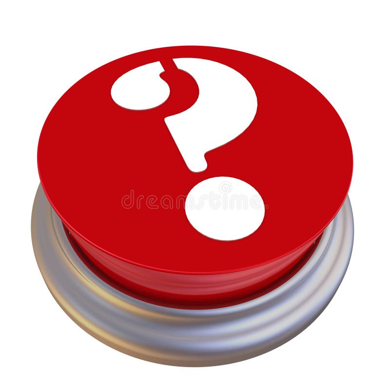 3d Red Button With Question Mark Stock Illustration - Illustration of ...