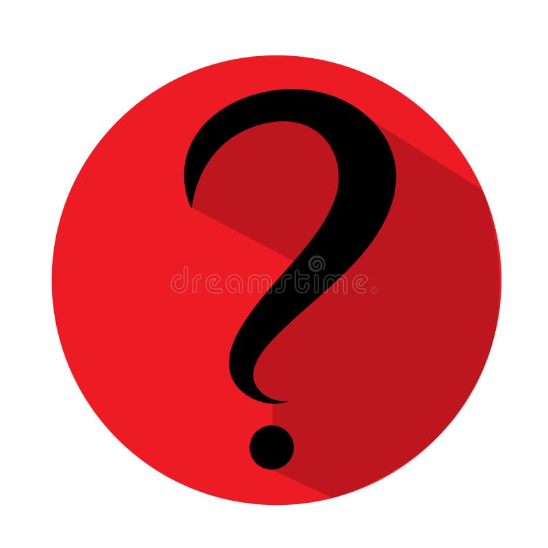 Question Mark in Red Circle. Vector Icon with Long Shadow. Flat Design ...
