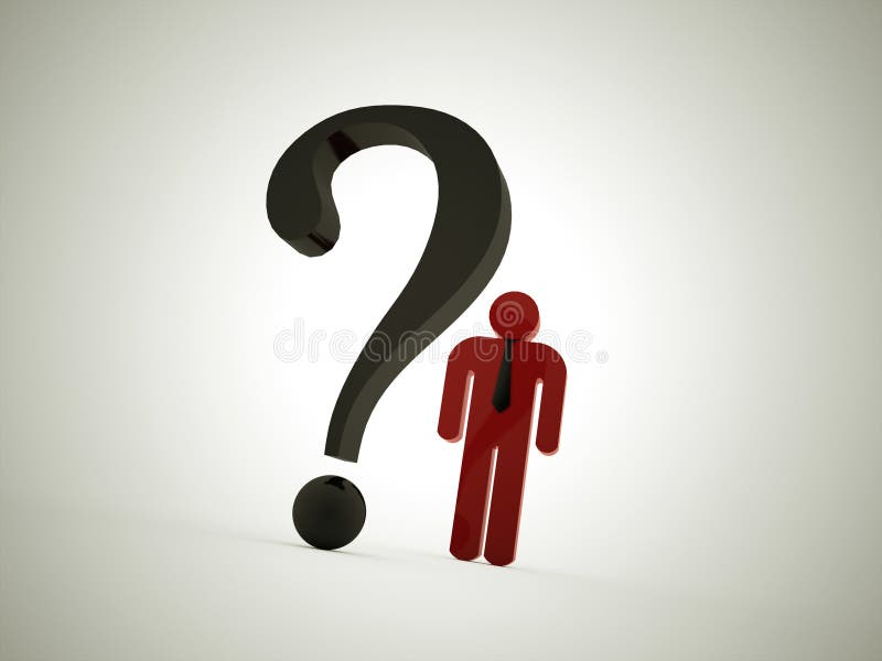 Question mark with red man stock illustration. Illustration of abstract ...