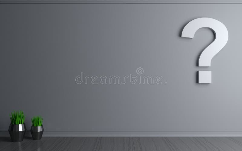 Question mark in the room stock illustration. Illustration of room ...