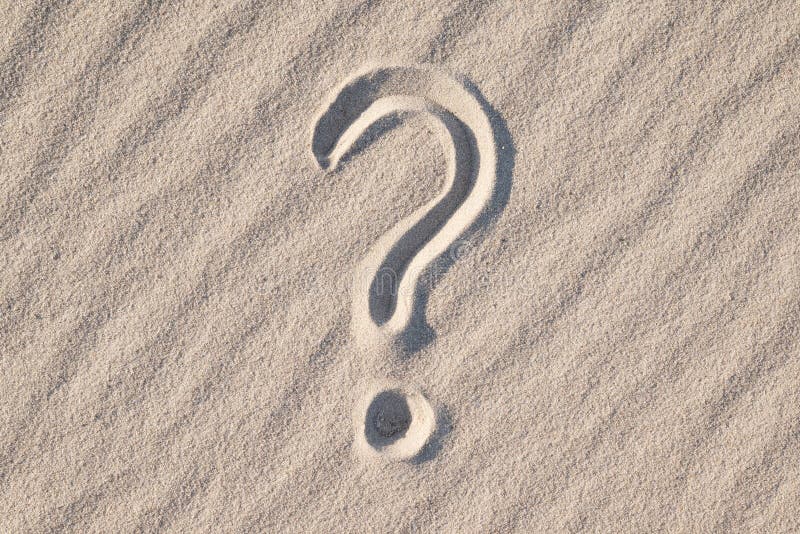 Question Mark on Sand Beach Stock Photo - Image of message, drawing ...