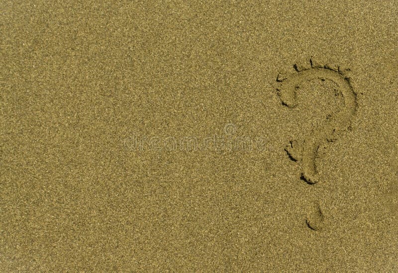 Question mark on the sand stock image. Image of interrogation - 154535827