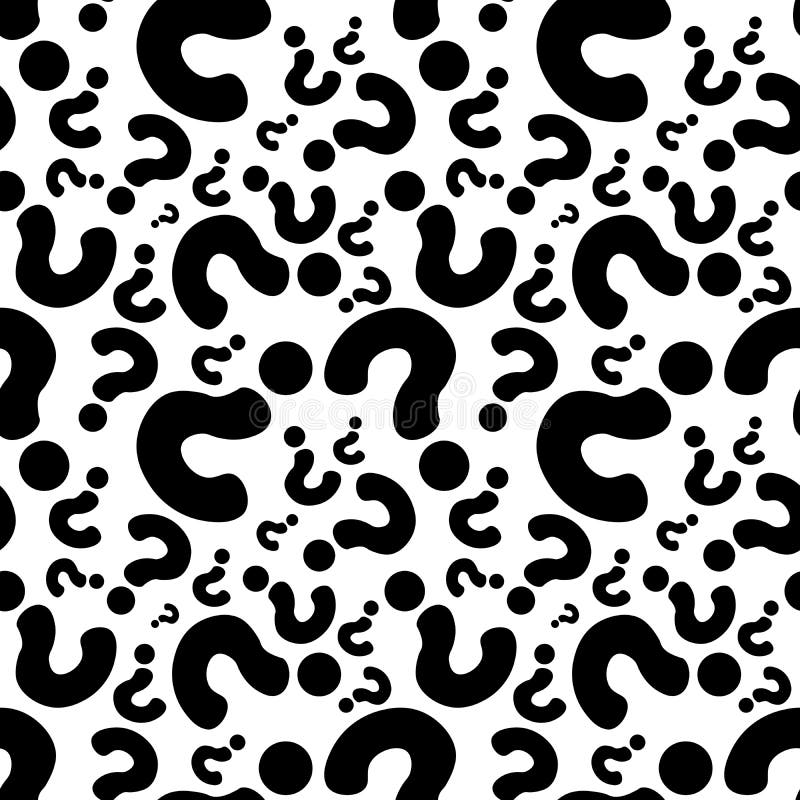 Question Mark Seamless Pattern Isolated on White Background. Seamless ...