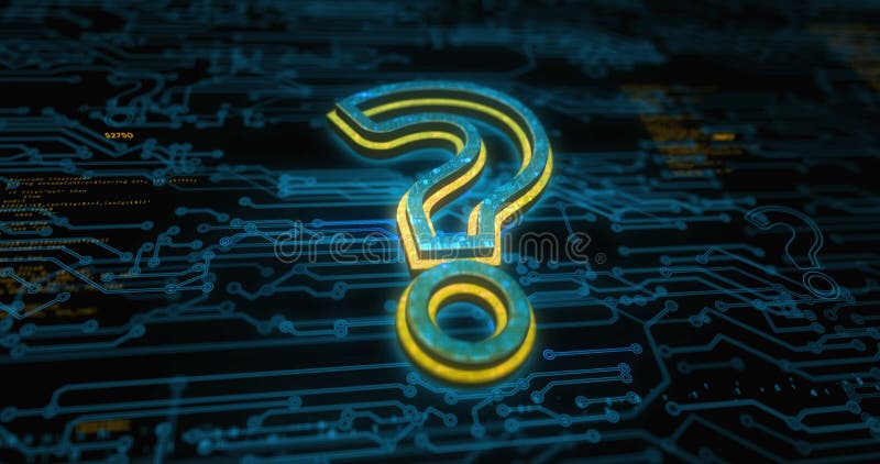 Question Mark Search and Quest Symbols Loop Cyber Concept Stock Footage ...