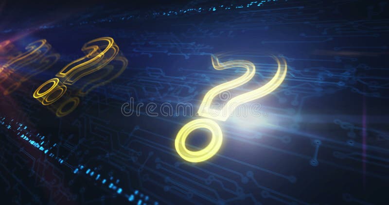 Question Mark Search and Quest Symbol Cyber Loop Concept Stock Video ...