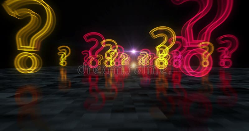 Question Mark Search and Quiz Symbols Loop Cyber Concept Stock Video ...