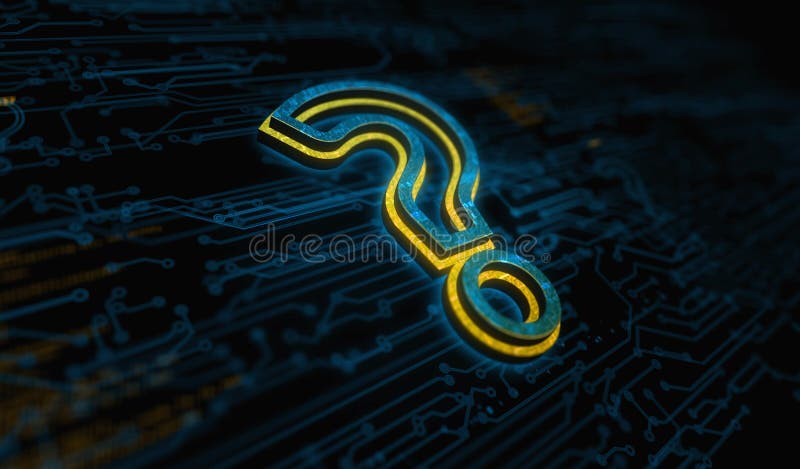 Question Mark Search and Quest Symbol Digital Concept 3d Illustration ...