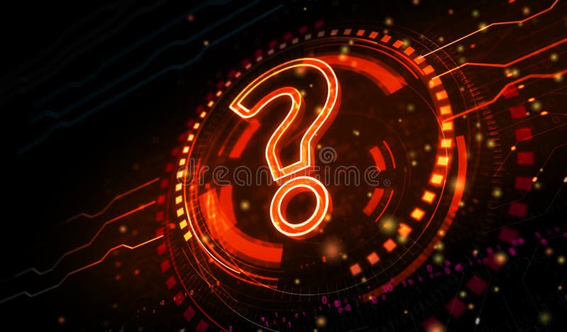 Question Mark Search and Quest Symbol Digital Concept 3d Illustration ...