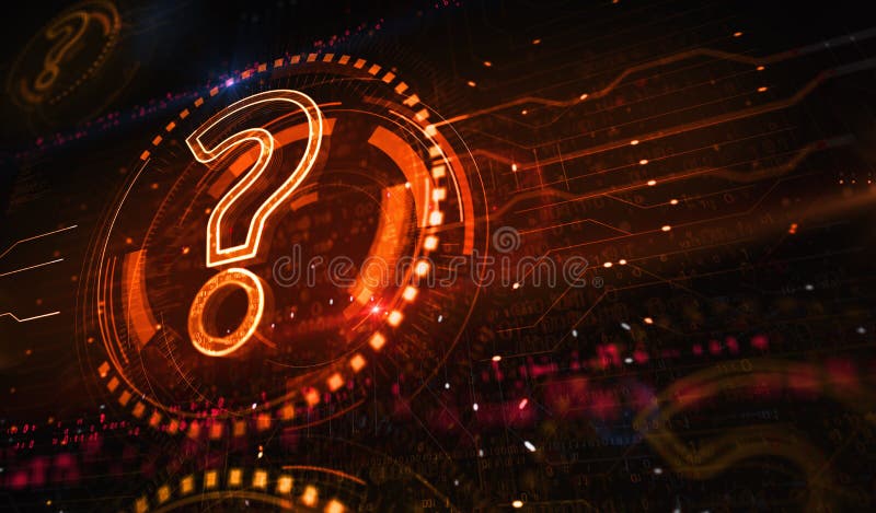 Question Mark Search and Quest Symbol Digital Concept 3d Illustration ...