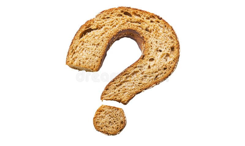 Question Mark Shape Made from Brown Bread Slice, Symbolizing Curiosity ...