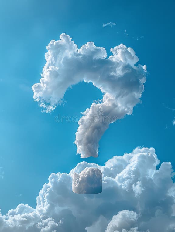 Question Mark-shaped Cloud in a Bright Blue Sky with Other Clouds ...