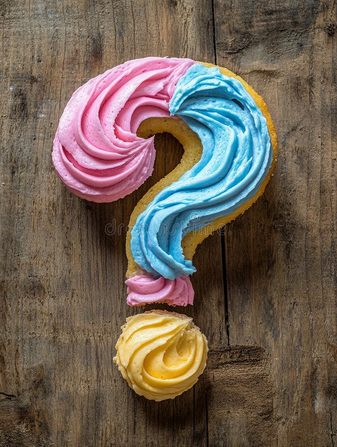 Question Mark Shaped Dessert on Wooden Background. Stock Photo - Image ...