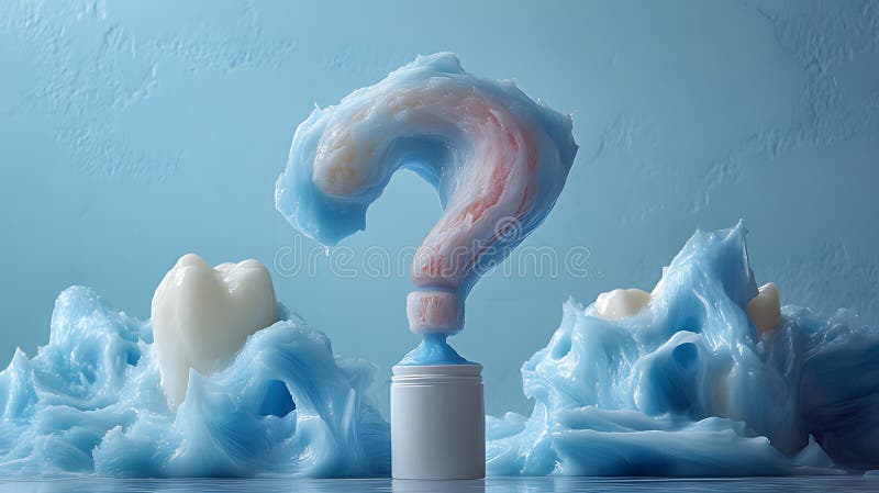 Question Mark Shaped Toothpaste Foam with Teeth Stock Illustration ...