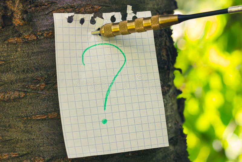 Question Mark on a Sheet of Paper. a Sheet of Paper Pinned To a Tree ...