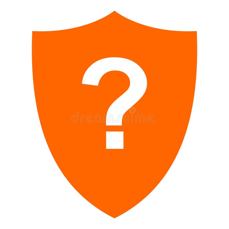Question mark and shield stock vector. Illustration of guard - 162047139