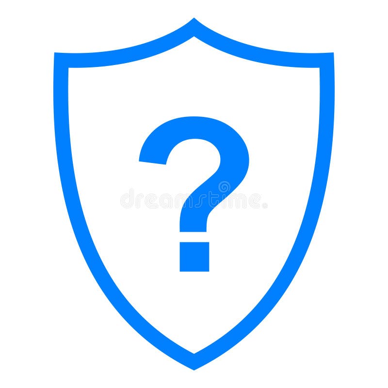 Question mark and shield stock vector. Illustration of symbol - 164727528