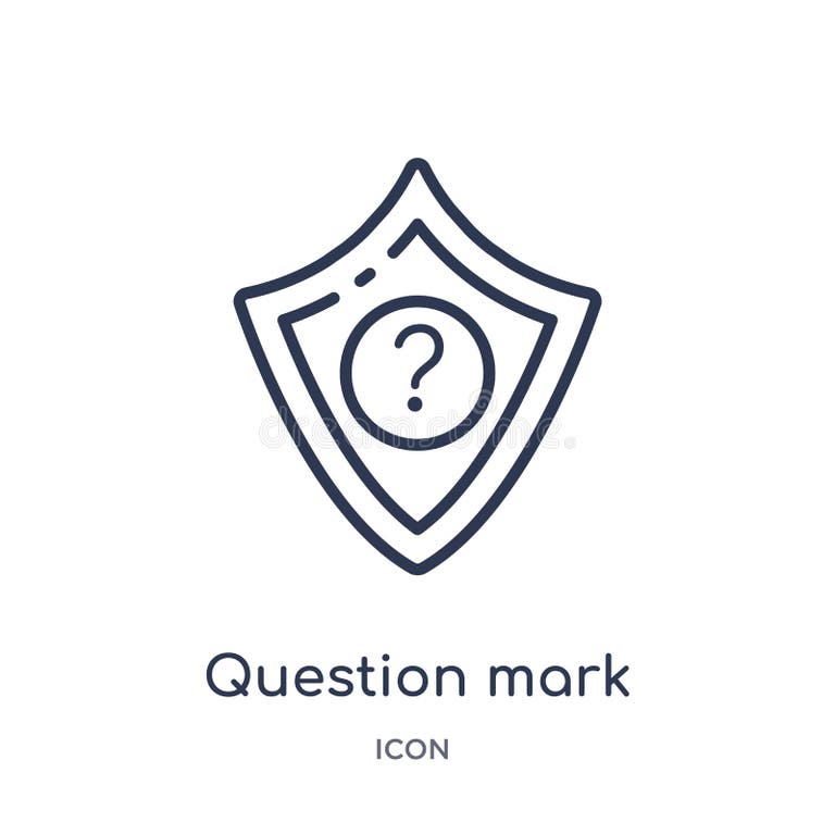 Question Mark in a Shield Icon from Security Outline Collection. Thin ...