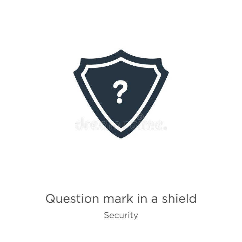 Question Mark in a Shield Icon Vector. Trendy Flat Question Mark in a ...