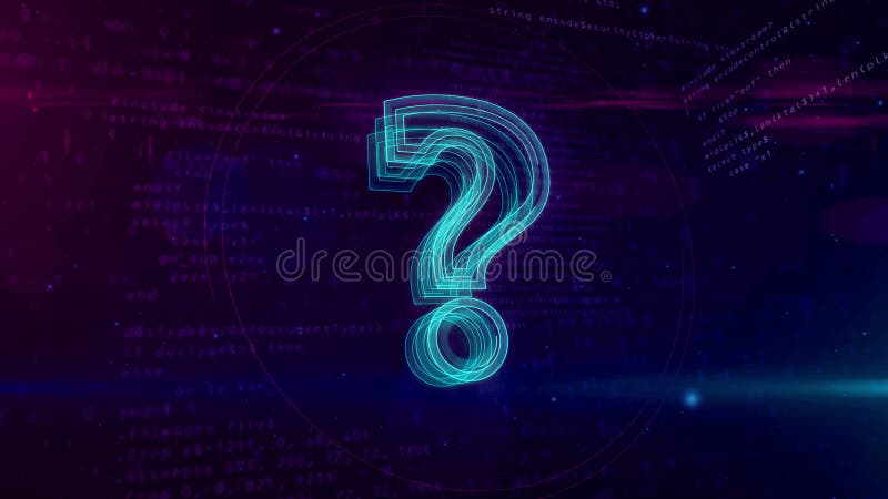 Question Mark Sign on Cyber Background Loop Stock Video - Video of ...