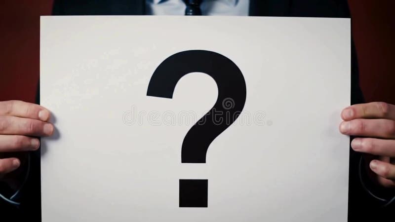 Question Mark Sign Held by Hands, Close Up Shot of a White Board with ...