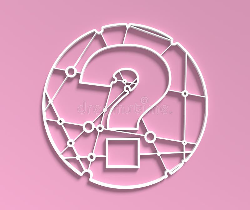Question Mark Sign Icon in Circle Textured by Lines Connected with Dots ...