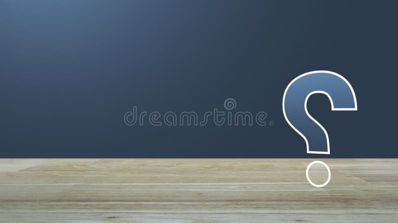 Question Mark Sign Flat Icon Over Light Blue Gradient Background ...